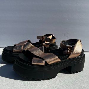 Shellys London | Shoes | Shellys London Pink Metallic Leatherblack ...